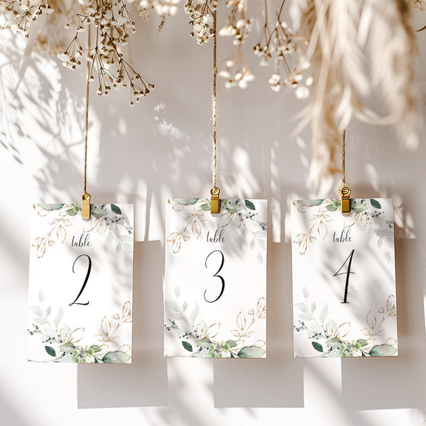 Eucalyptus Table Number Cards - Connie & Joan