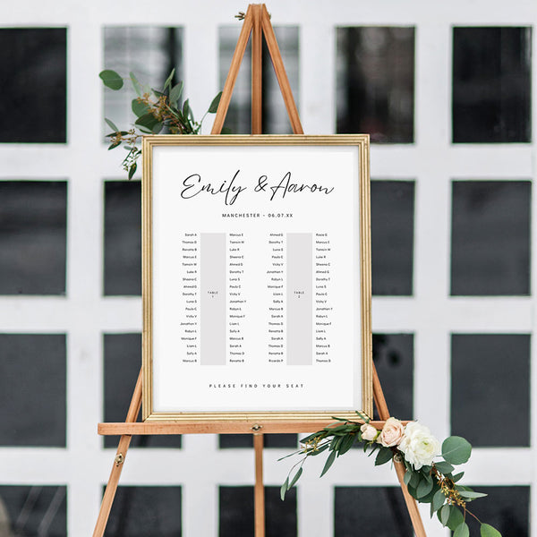 Canva Banquet Wedding Table Plan Template - Connie & Joan