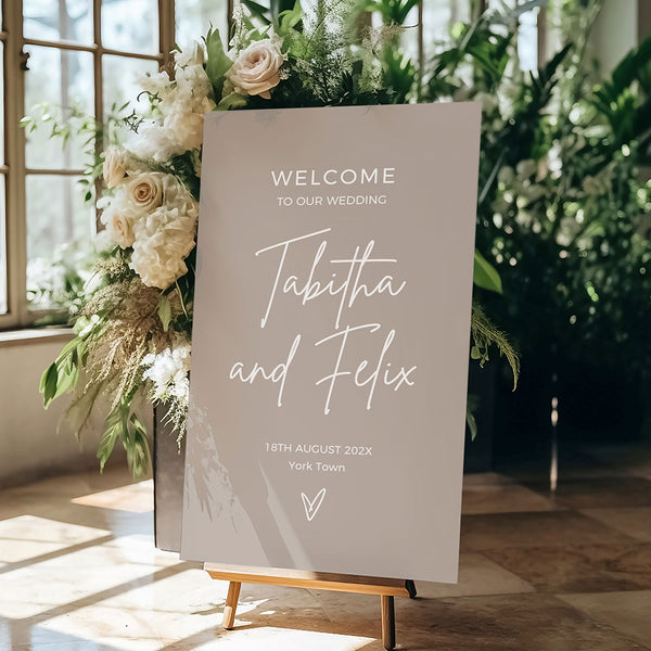 Minimalist Wedding Welcome Sign - Connie & Joan