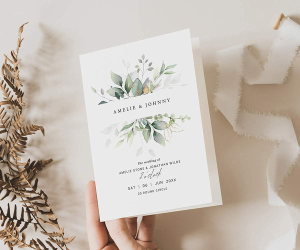 Templates for Folded Wedding Program - Connie & Joan
